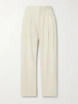ST. AGNI Pleated Wool-blend Wide-leg Trousers