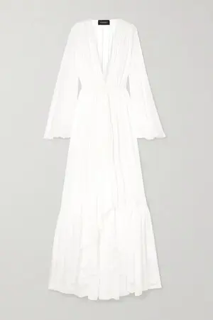RASARIO Ruffled Silk-chiffon Jacket