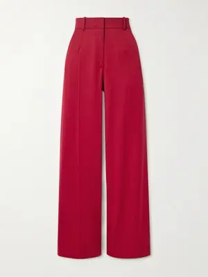 Another Tomorrow Wool-blend Wide-leg Trousers