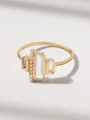 MELISSA JOY MANNING Cityscape 14-karat Recycled Aquamarine And Diamond Ring - Gold