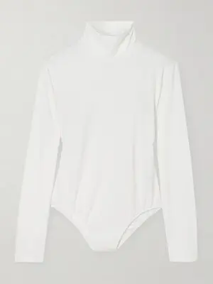 Another Tomorrow Stretch-cotton And Lyocell-blend Jersey Turtleneck Bodysuit