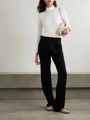 Another Tomorrow Stretch-cotton And Lyocell-blend Jersey Turtleneck Bodysuit