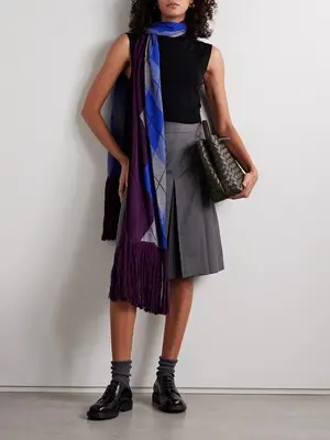 Burberry Wool Top With Detachable Argyle Scarf