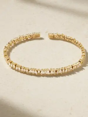 SUZANNE KALAN 18-karat Diamond Cuff - Gold