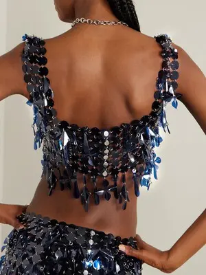 Rabanne Assemblage Sequined Cropped Top