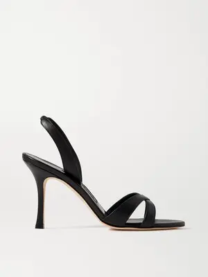 Manolo Blahnik Callasli 90 Leather Slingback Sandals