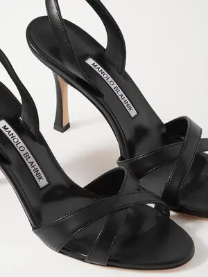 Manolo Blahnik Callasli 90 Leather Slingback Sandals