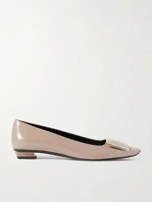 ROGER VIVIER Belle Vivier Patent Leather Ballet Flats With Buckle Detail