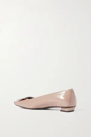 ROGER VIVIER Belle Vivier Patent Leather Ballet Flats With Buckle Detail