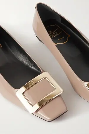 ROGER VIVIER Belle Vivier Patent Leather Ballet Flats With Buckle Detail