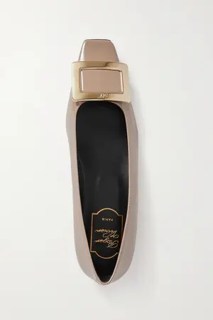 ROGER VIVIER Belle Vivier Patent Leather Ballet Flats With Buckle Detail