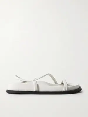 ST. AGNI Twist Leather Slingback Sandals