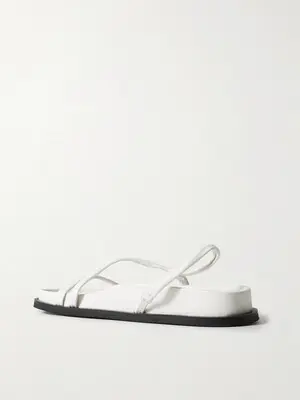 ST. AGNI Twist Leather Slingback Sandals
