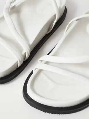 ST. AGNI Twist Leather Slingback Sandals