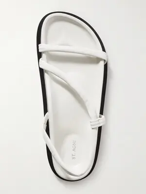 ST. AGNI Twist Leather Slingback Sandals