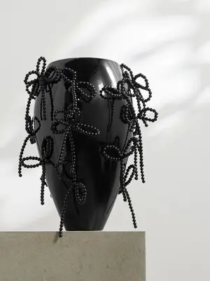 Completedworks Large Embellished Ceramic Vase - Black