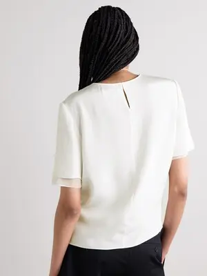PETER DO Slash Silk And Chiffon T-shirt