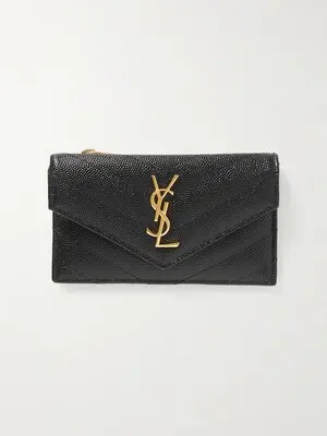 Saint Laurent Monogramme Quilted Textured-leather Wallet - Black