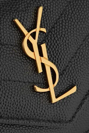 Saint Laurent Monogramme Quilted Textured-leather Wallet - Black
