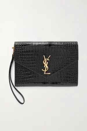 Saint Laurent Cassandre Croc-effect Pouch