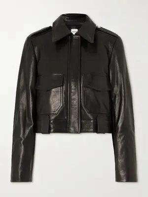 Khaite Cordelia Cropped Leather Jacket