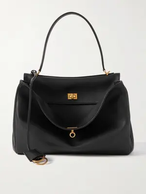 Balenciaga Rodeo Medium Leather Shoulder Bag - Black