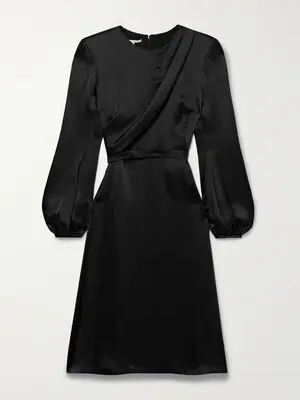 Stella McCartney Draped Duchesse-satin Midi Dress