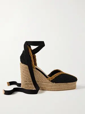 CastaÑer Couer 80 Lurex-trimmed Canvas Wedge Espadrilles