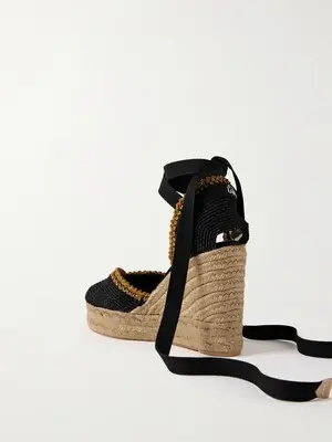 CastaÑer Couer 80 Lurex-trimmed Canvas Wedge Espadrilles