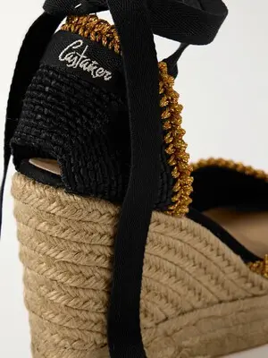 CastaÑer Couer 80 Lurex-trimmed Canvas Wedge Espadrilles