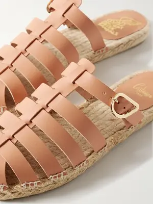 CastaÑer Leather Cage Espadrille Sandals