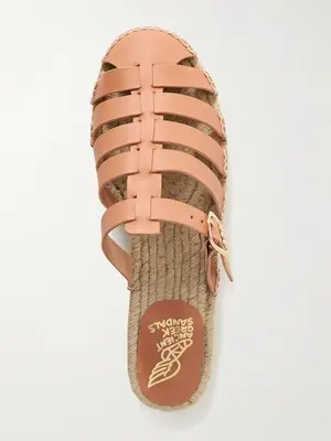 CastaÑer Leather Cage Espadrille Sandals