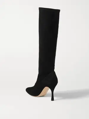 Manolo Blahnik Pamfilo 90 Stretch-suede Knee Boots