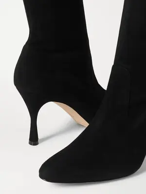 Manolo Blahnik Pamfilo 90 Stretch-suede Knee Boots