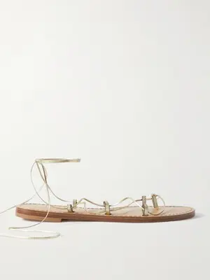 AMANU The Serengeti Metallic Leather Sandals - Gold