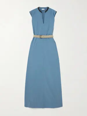 Brunello Cucinelli Belted Embellished Maxi Dress