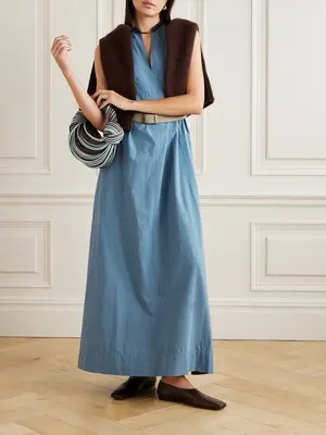 Brunello Cucinelli Belted Embellished Maxi Dress