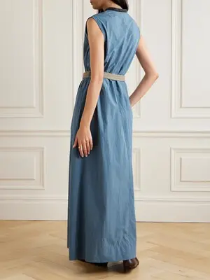 Brunello Cucinelli Belted Embellished Maxi Dress