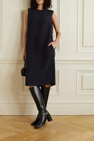 THE ROW Mirna Crepe Midi Dress - Blue