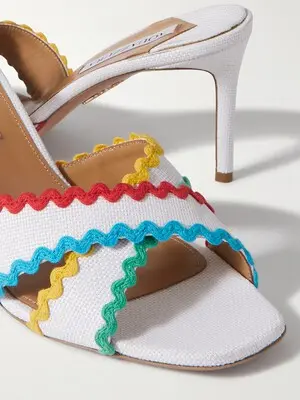 AQUAZZURA Ric Rac 75 Raffia Sandals