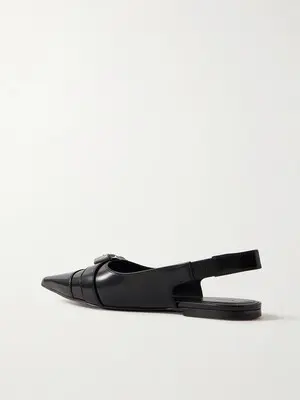 Givenchy Voyou Buckled Leather Slingback Flats