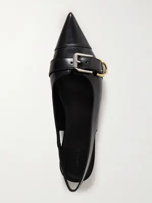 Givenchy Voyou Buckled Leather Slingback Flats