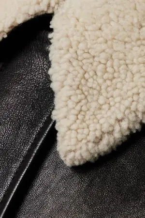 Khaite Shellar Shearling-trimmed Leather Bomber Jacket - Black