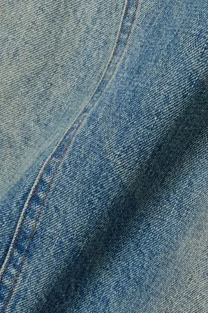 R13 Jesse Distressed Denim Midi Skirt