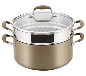 ANOLON Hard-anodized Stockpot With Steamer Inse Rt, 8.5qt - One-color