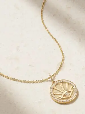 SYDNEY EVAN Evil Eye Diamond Necklace - Gold