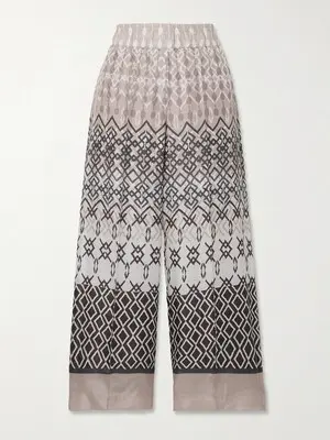 Brunello Cucinelli Brunello Cucinelli Printed Wide-Leg Pants Multi