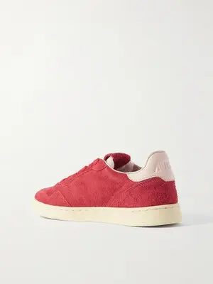 AUTRY Flat Low Leather-trimmed Suede Sneakers