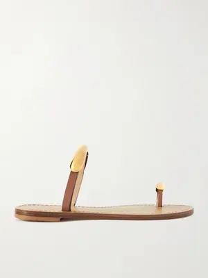 AMANU Samburu Embellished Leather Sandals - Brown