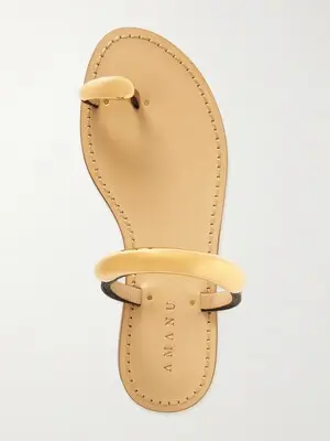 AMANU Samburu Embellished Leather Sandals - Brown
